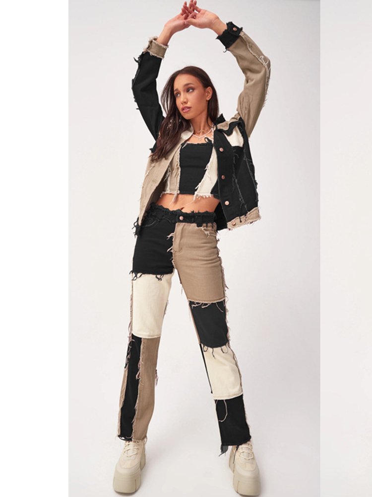 Women's new fashion joint seam|denim jacket|Thingy London|Free Delivery ...